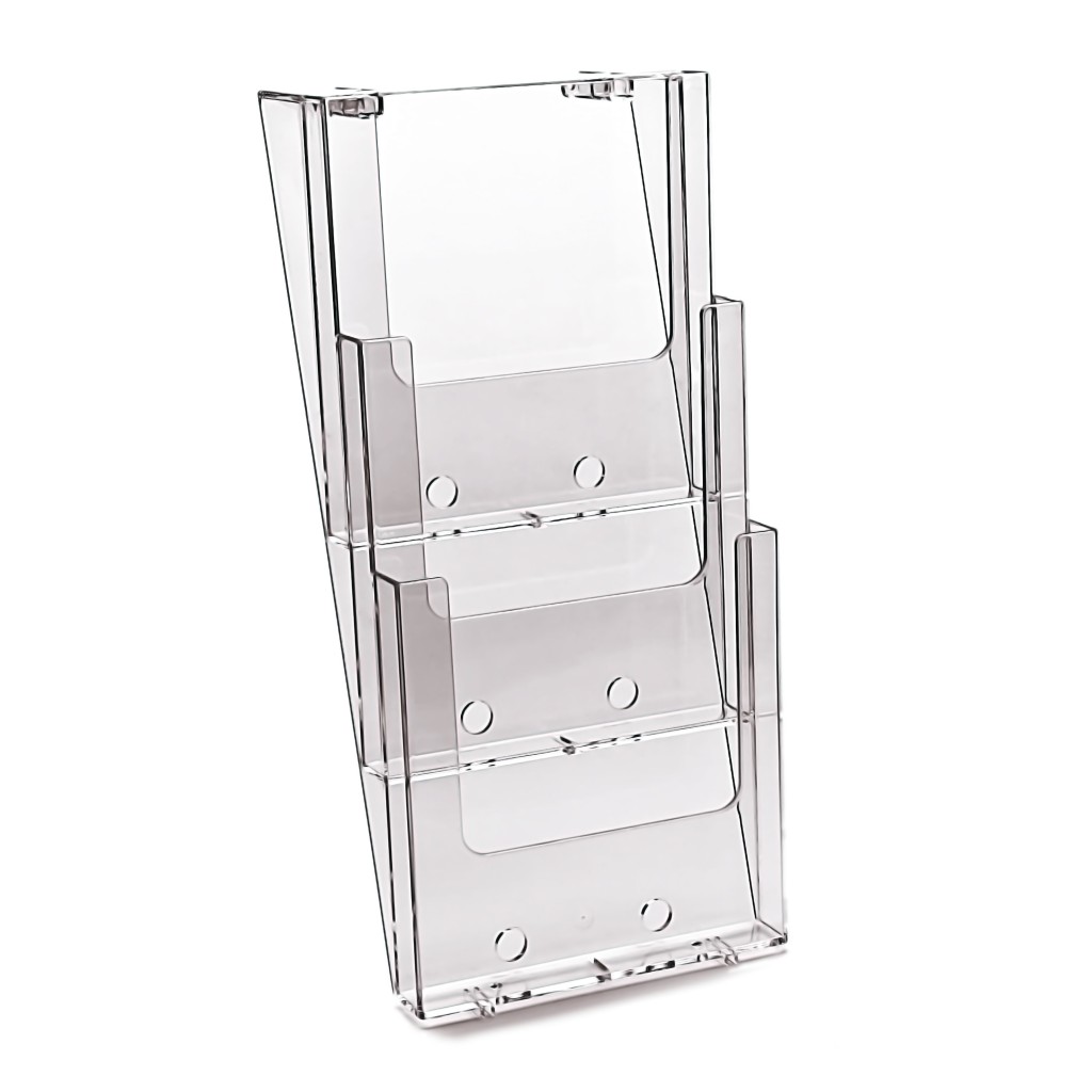 3 Compartment A4 Stacked Wall Mount Brochure Holder 3W230 - Modern Signs